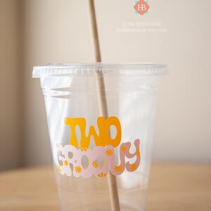 Plastic Disposable Two Groovy Birthday Cups/ Two Groovy Birthday Cup ...