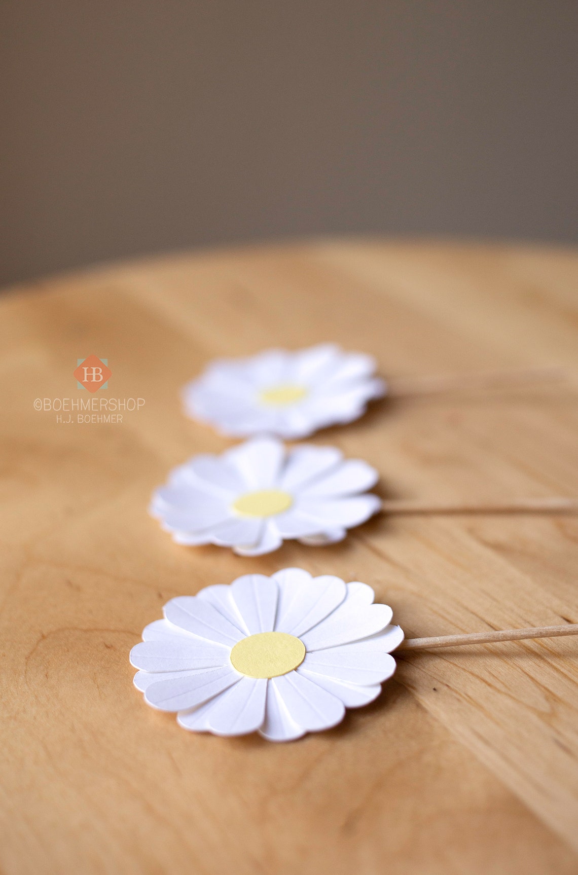Large Daisy Cupcake Toppers/daisy Baby Shower Cupcake Toppers/ | Etsy