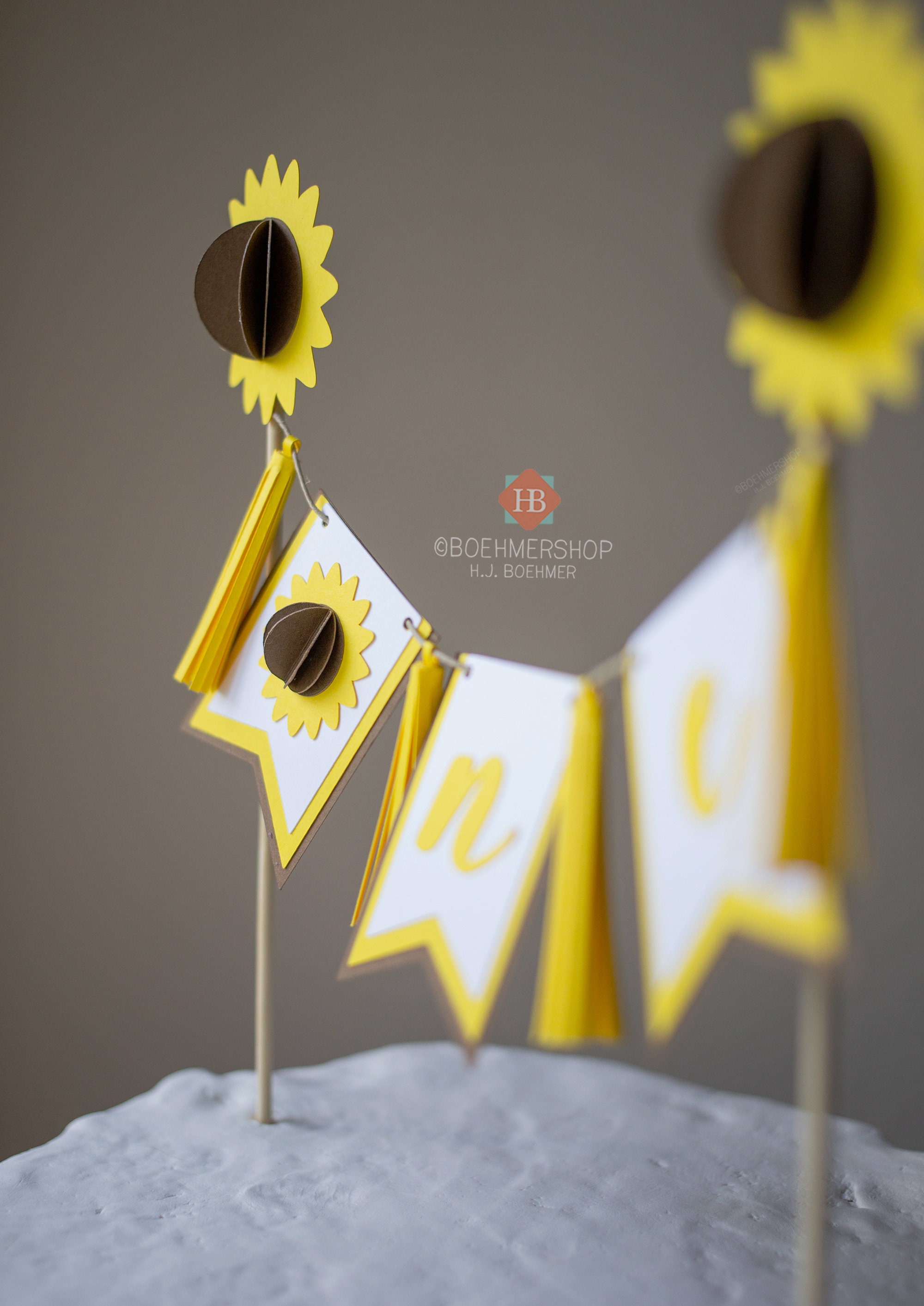Sunflower Birthday Cake Topper/sunflower First Birthday Cake - Etsy