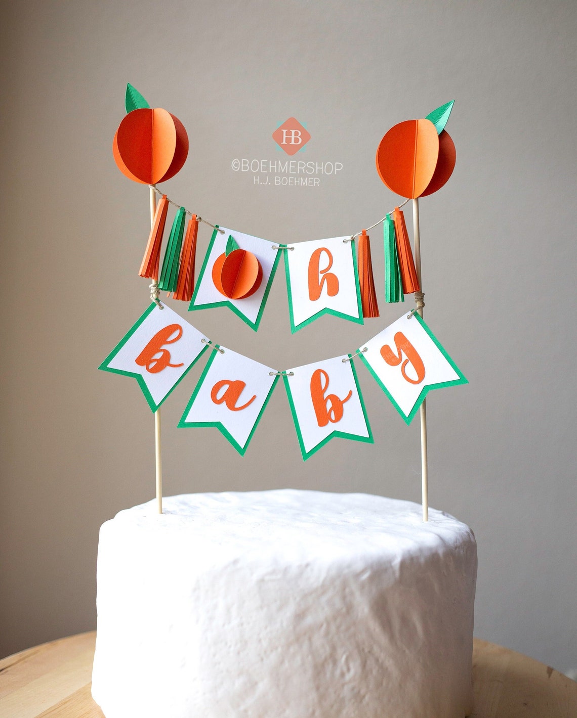 Oh Baby Cake Topper / Orange Cake Topper / Cutie Cake Topper / - Etsy