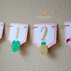 Pineapple Flamingo First Birthday Milestone Photo Garland/flamingo ...
