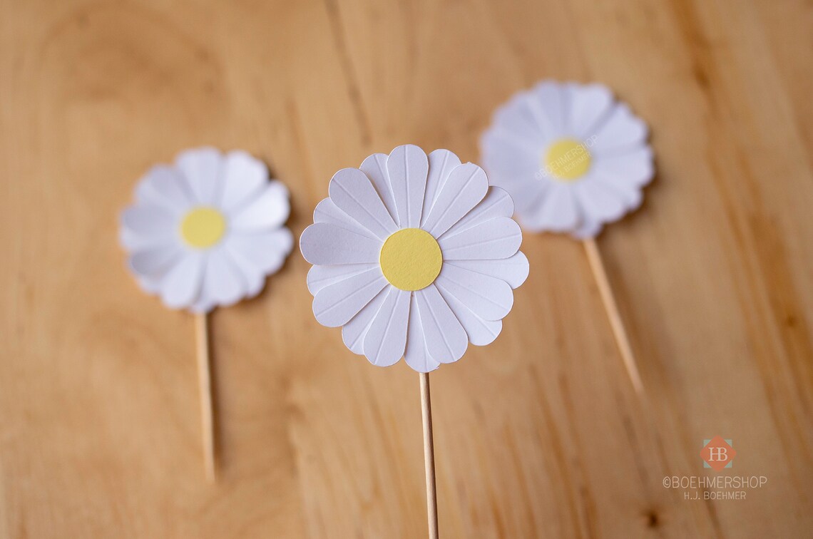 Daisy Cupcake Toppers, Baby Shower Decorations, Set of 12 - Etsy