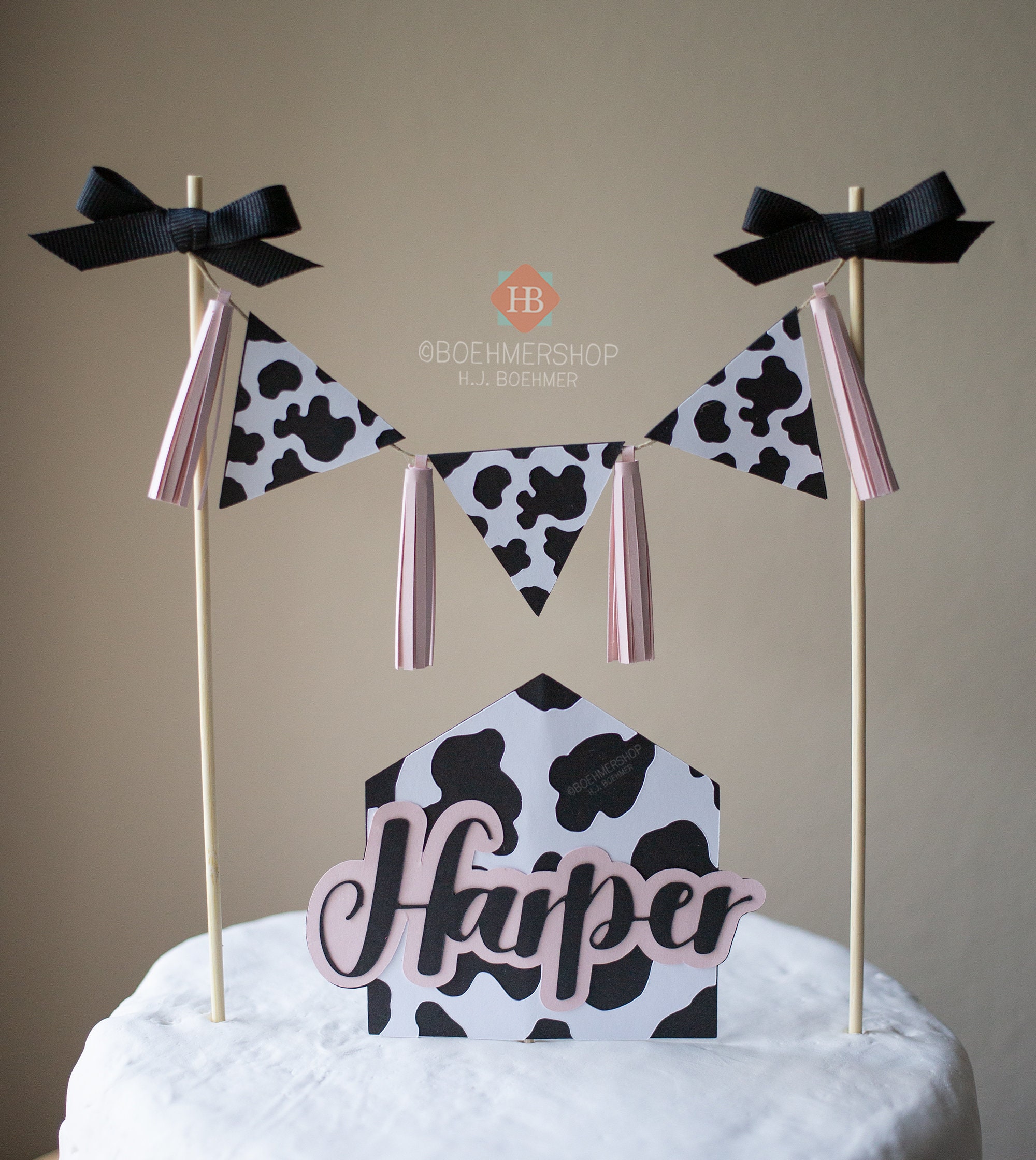 Cow Print Favor Box, Birthday Party Gift Box, Farm Birthday Party ...
