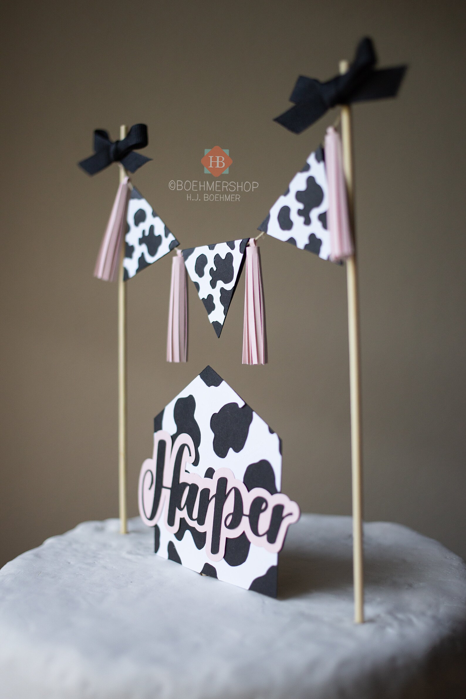 Cow Birthday Cake Topper/cow First Birthday Cake Topper/cow - Etsy