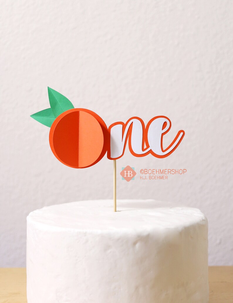 3d-orange Cake Topper / First Birthday Orange Cake Topper / Orange ...