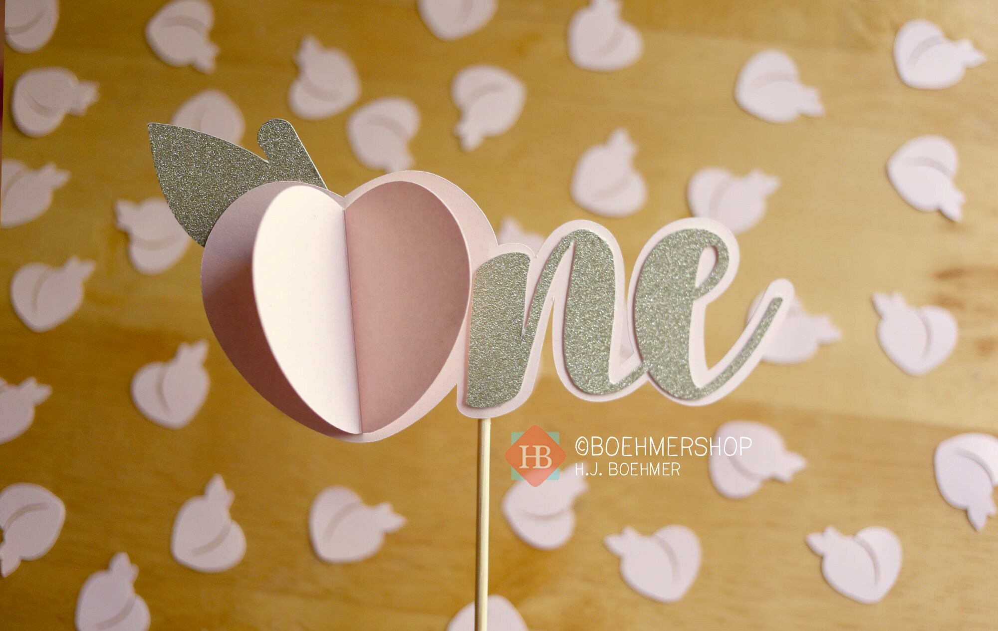 3d-peach Cake Topper / First Birthday Peach Cake Topper / Peach ...