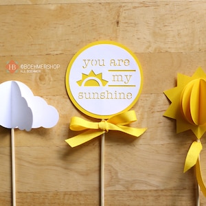 3D Sunshine Straw Toppers/3d Cloud and Sun Straw Toppers/sunny Straw ...