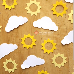 3D Sunshine Straw Toppers/3d Cloud and Sun Straw Toppers/sunny Straw ...