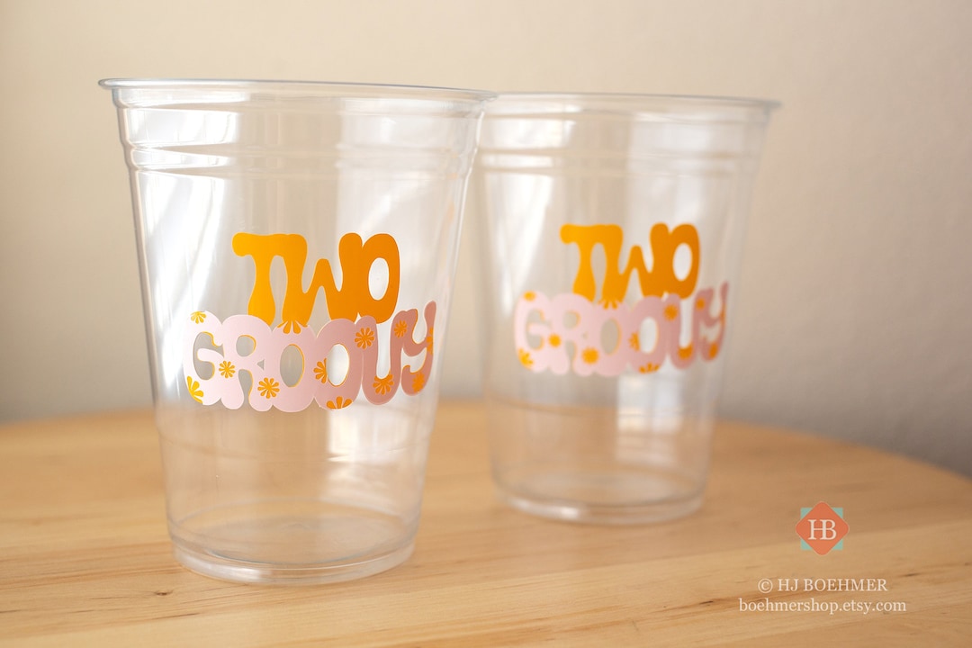 Plastic Disposable Two Groovy Birthday Cups/ Two Groovy Birthday Cup ...