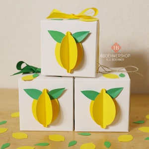 Lemon Gift Boxes / Lemon Favor Boxes / Lemon Theme / Lemon Party ...