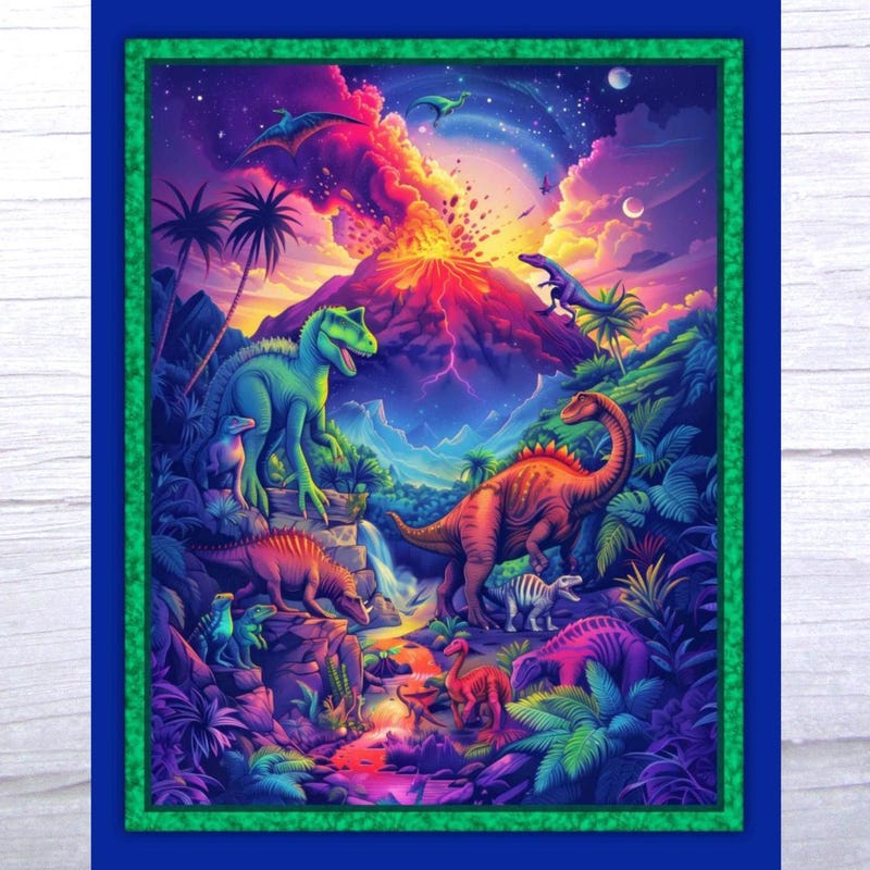 Dinosaur Quilt Panel - Etsy