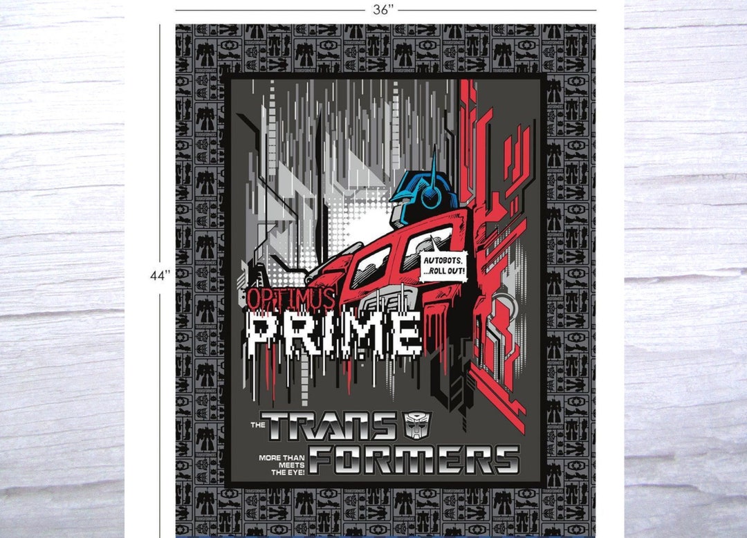 NEW Optimus Prime Transformers Licensed Camelot Fabrics Quilting Panel ...