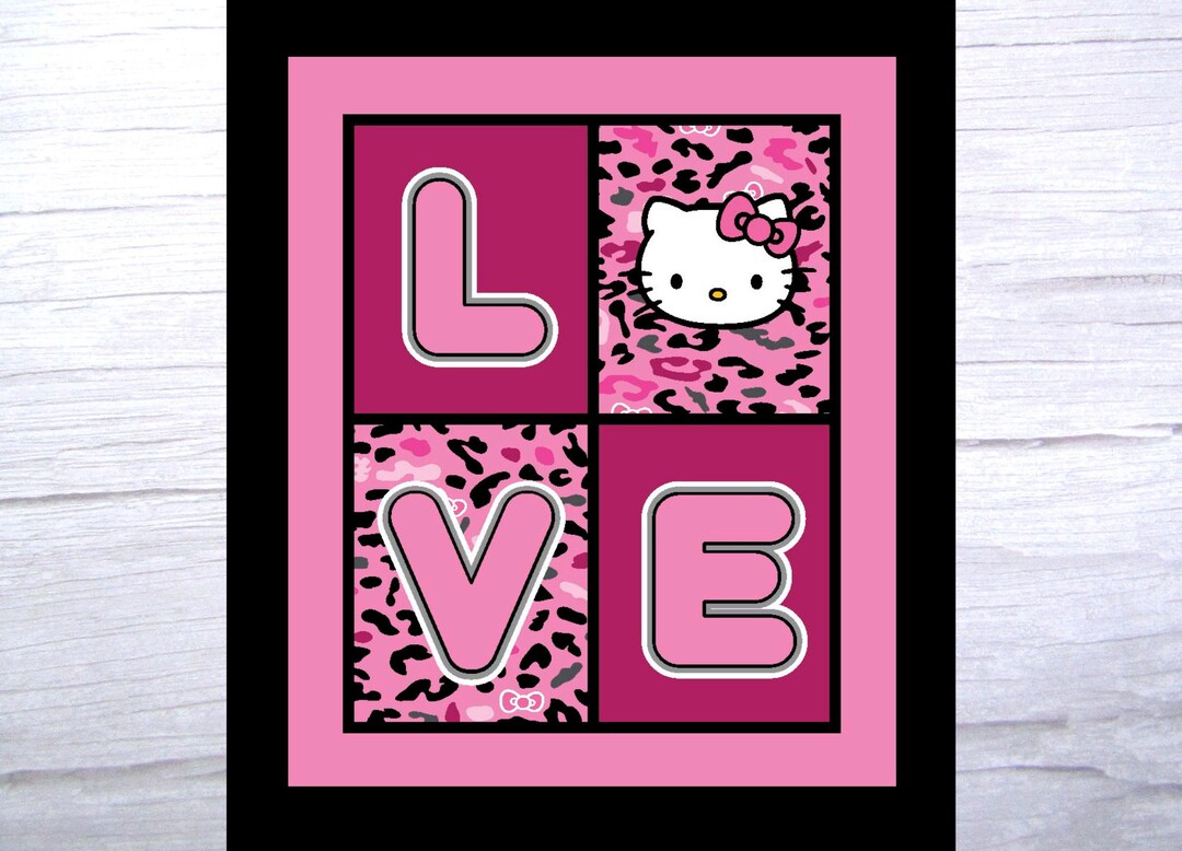 Hello Kitty Cheetah Love Quilt Panel - Springs Creative - Licensed ...