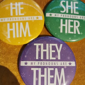 Pronoun Badges - Etsy