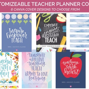 Customizable Teacher Planner Covers - Canva Template - 8.5" X 11" - Etsy