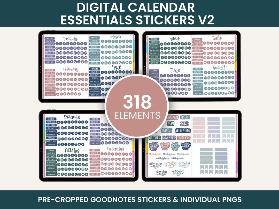 Digital Stickers, Digital Planner Stickers, Goodnotes Stickers, Unique ...