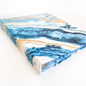 1" Binder, Full Color Binder, 3 Ring Binder, Cute Binder, Blue Geode by ...