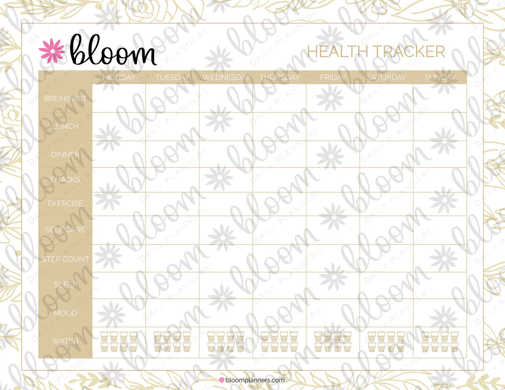 Health Tracker Printable PDF - 8.5" X 11" Instant Download - Etsy
