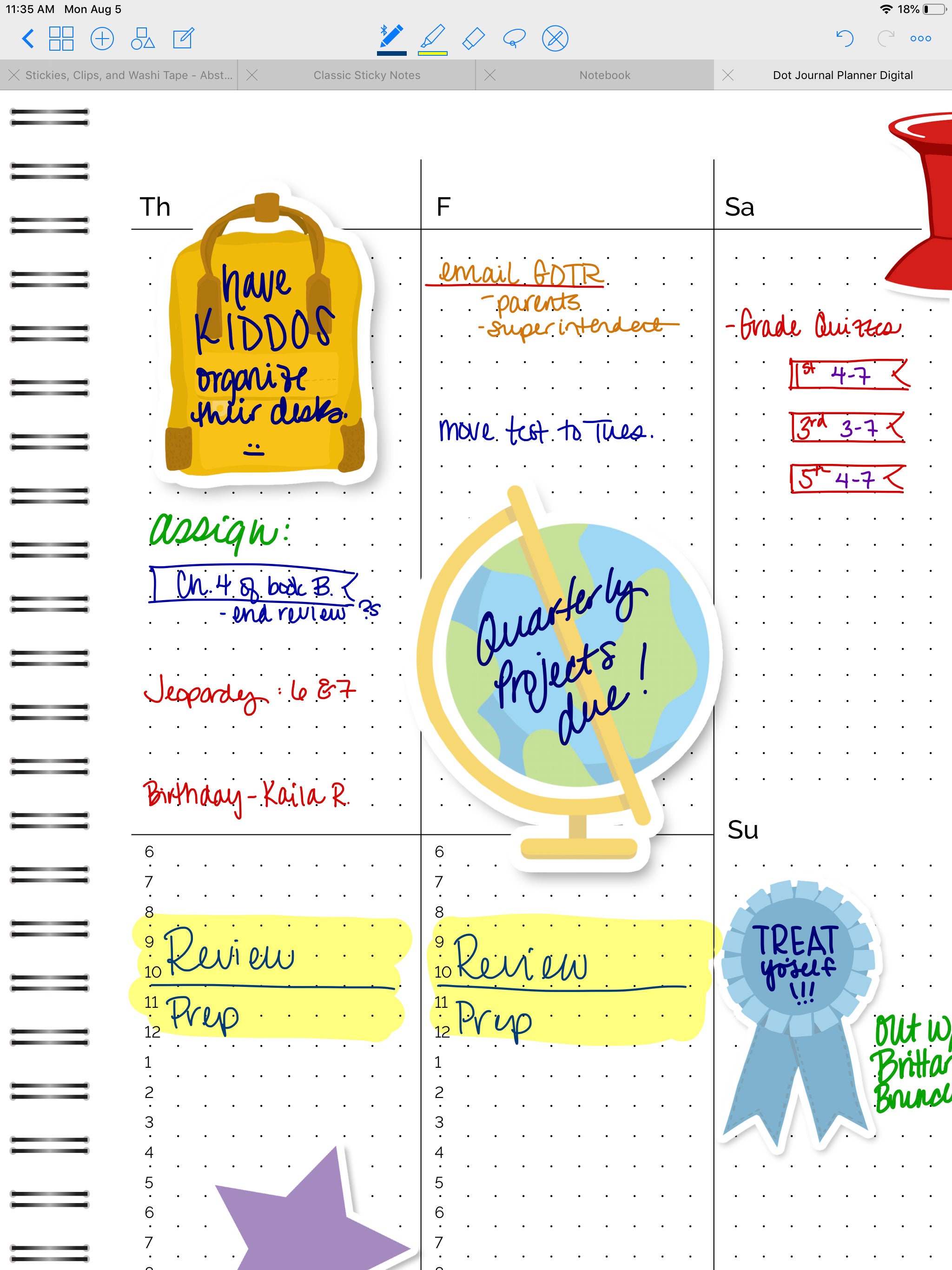 TEACHER Sticky Notes for Digital Planning for Goodnotes Ipad - Etsy