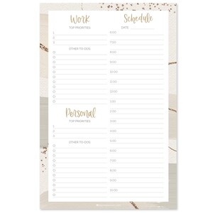 Planning Pad, 6" X 9", Timed Work & Personal To-do List, Brushed Beige ...