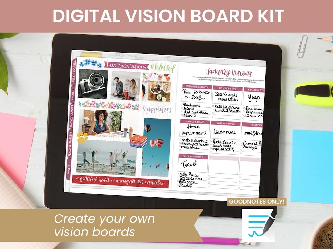 Digital Vision Board Kit - GOODNOTES ONLY From Bloom Planners - Etsy