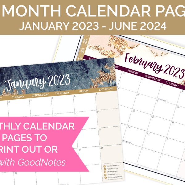 18 Month Calendar - Etsy