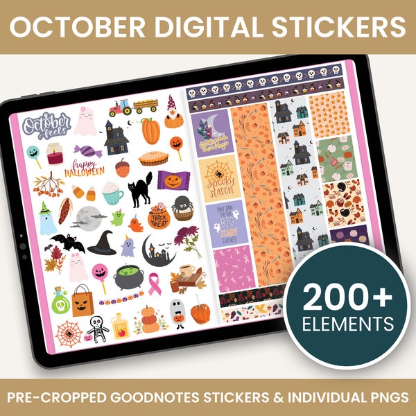 October Stickers - Etsy