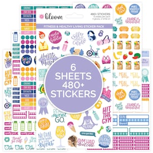Sticker Sheets, Fitness & Healthy Living Stickers - Etsy