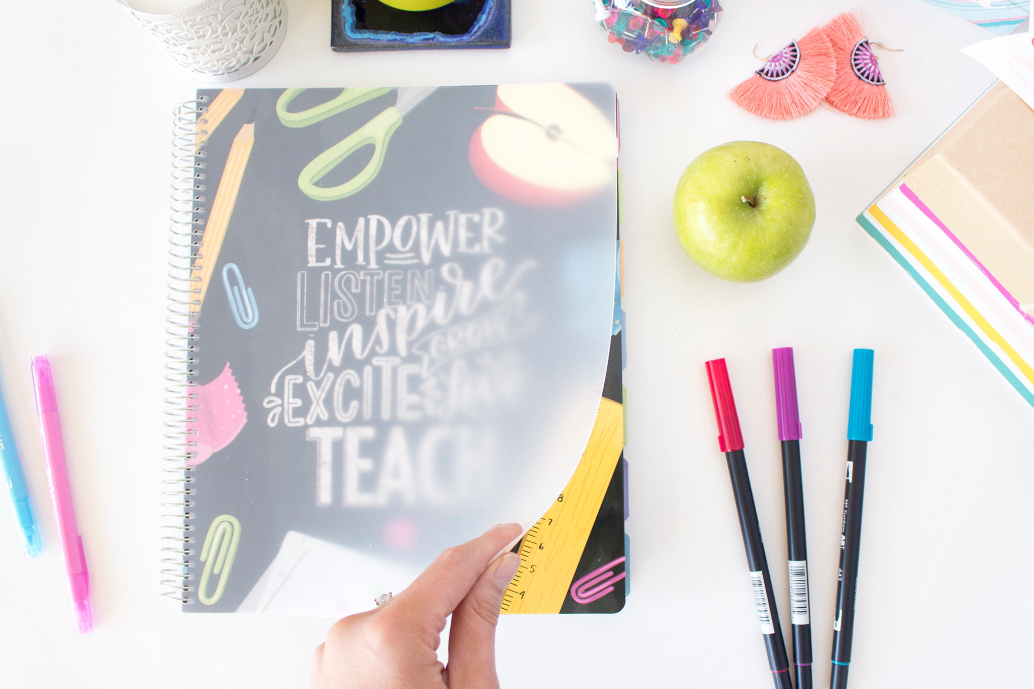 Undated Teacher Planner & Calendar Academic Year 12 Month | Etsy