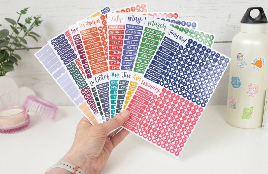 Planner Stickers, Calendar Essentials Pack, Happy Seasons - Etsy