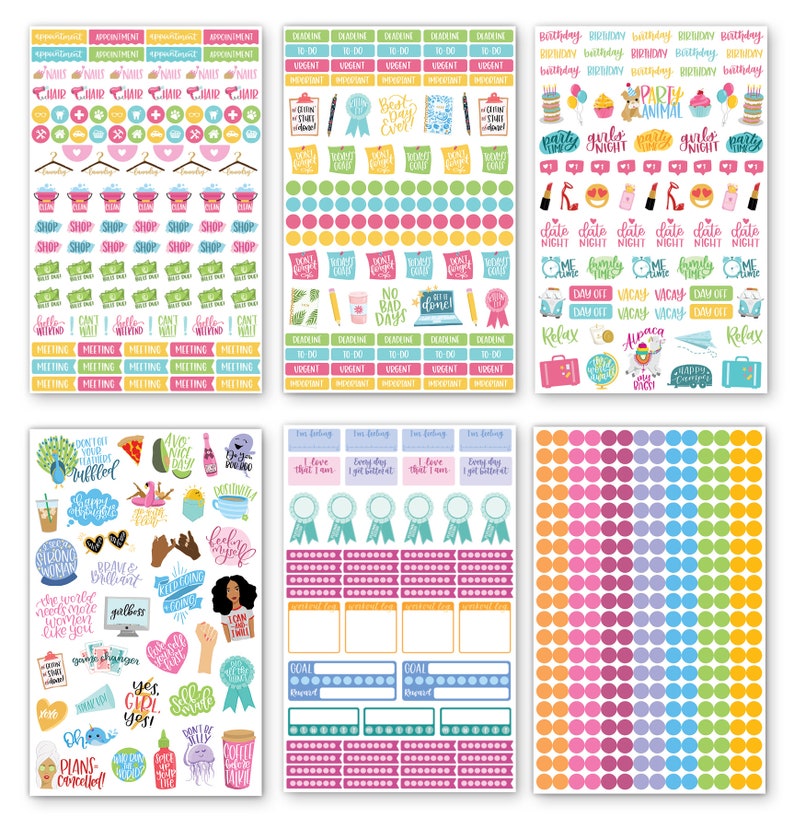 Value Sticker Pack 1000 Stickers 13 Sheets of Physical - Etsy