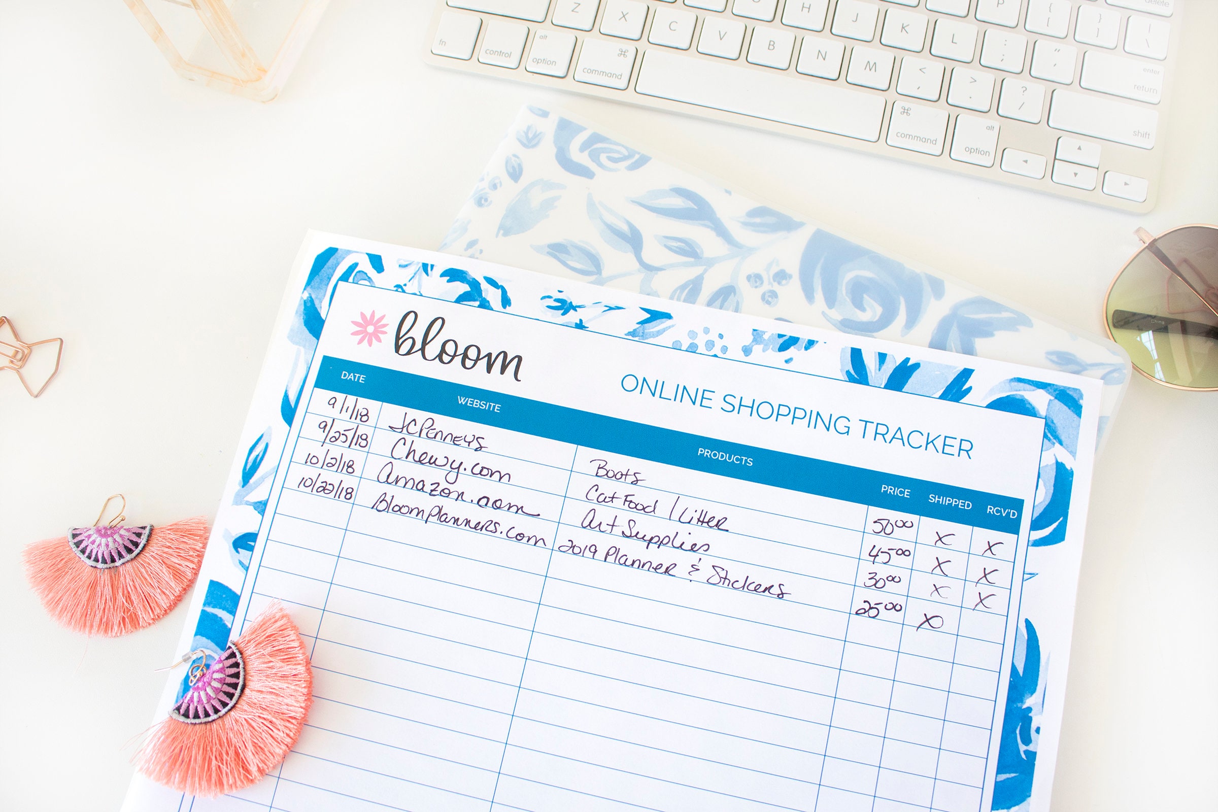 Online Shopping Tracker Printable PDF - Track Online Purchases and ...