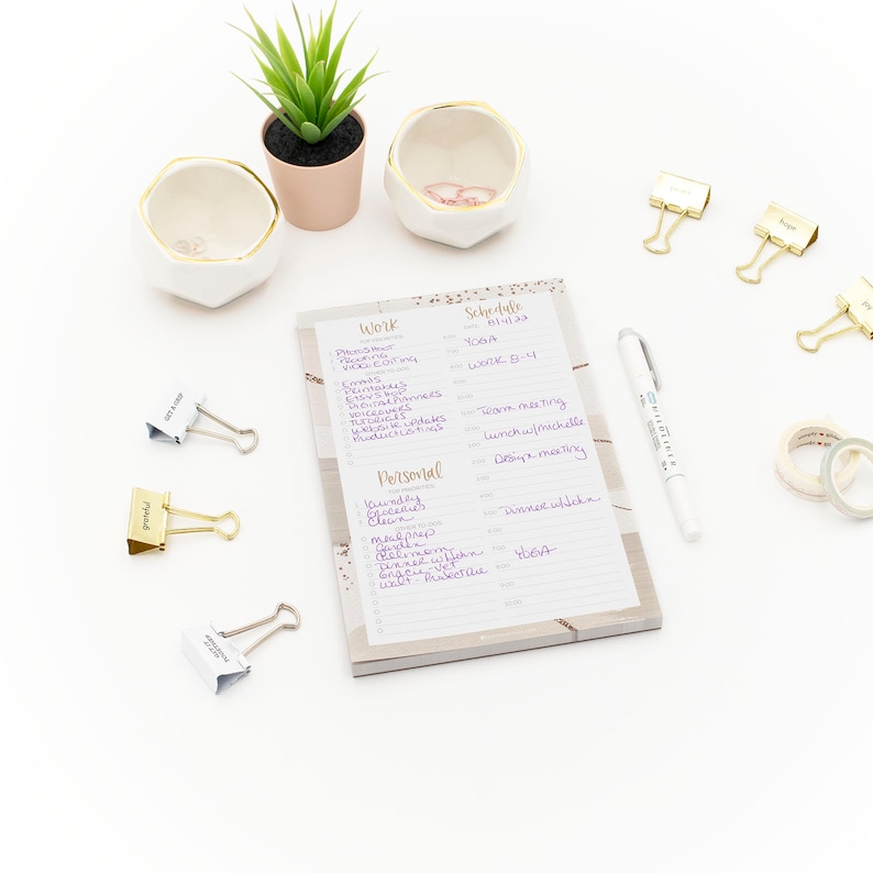 Planning Pad, 6" X 9", Timed Work & Personal To-do List, Brushed Beige ...