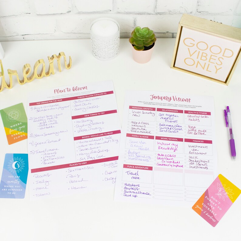 Bloom Planners Printable Vision Board Kit Digital Download - Etsy