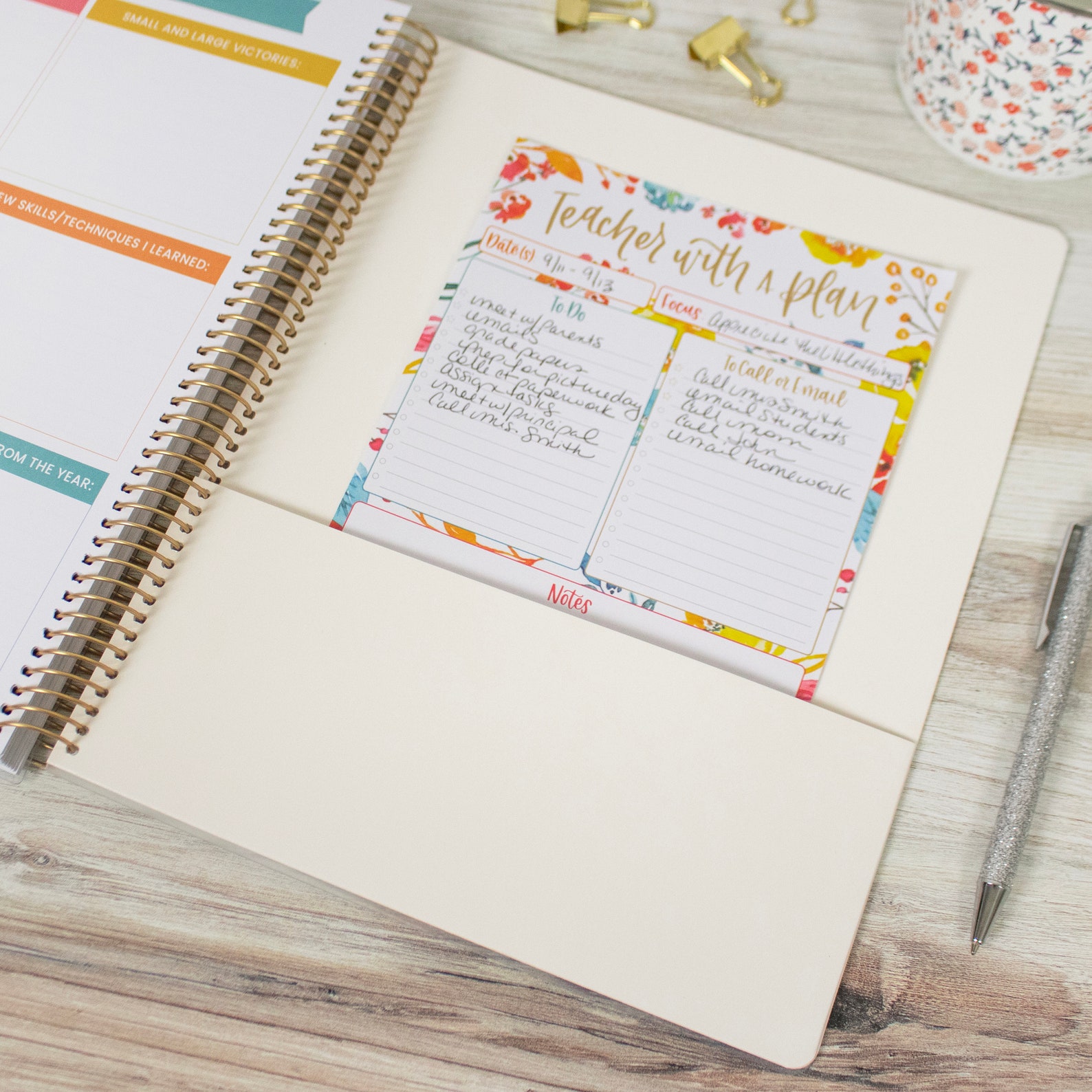 Teacher Planner & Lesson Planner, Bold + Bright Academic Year 12 Month ...