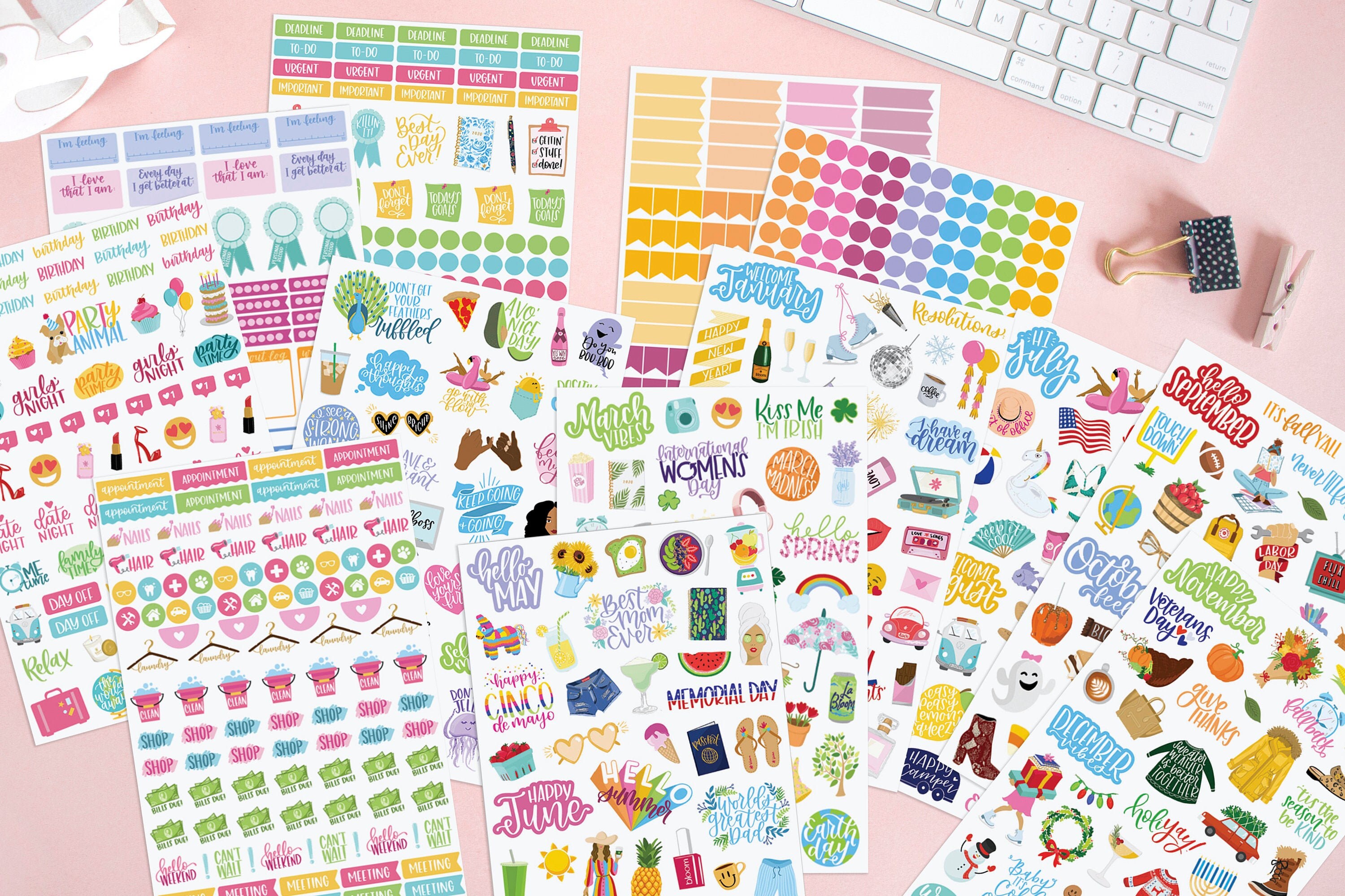 Value Sticker Pack 1000 Stickers 13 Sheets of Physical - Etsy