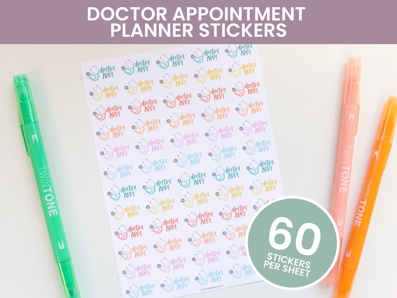 Doctor Appointment Reminder Planner Stickers, Appointment Sticker ...