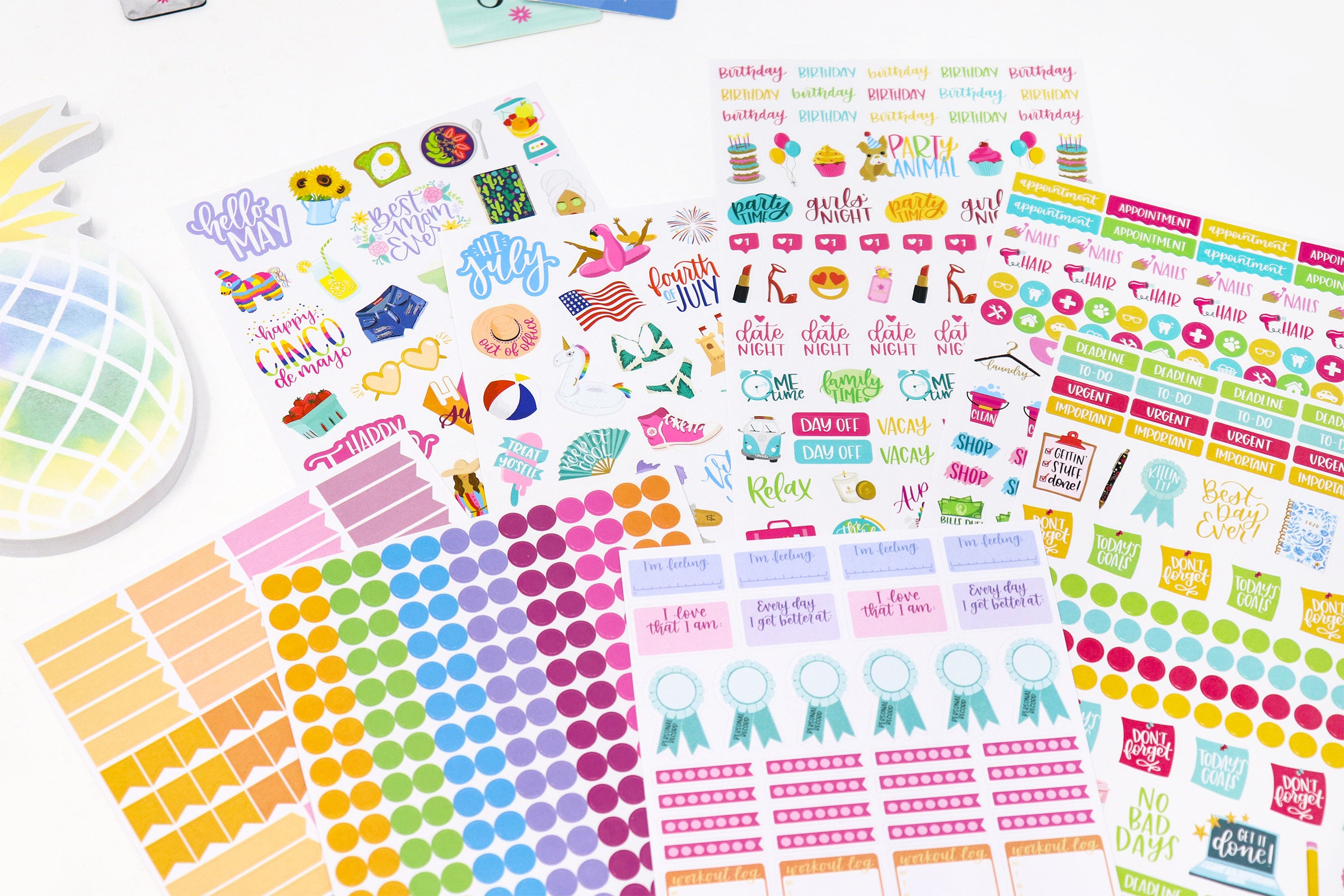 Value Sticker Pack 1000 Stickers 13 Sheets of Physical - Etsy