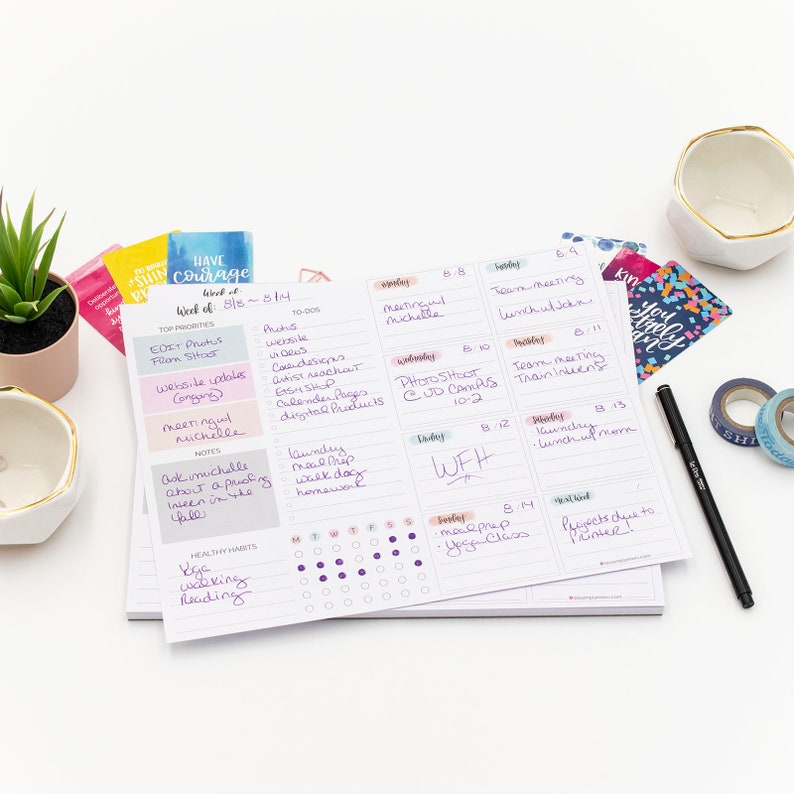 Planning Pad 8.5 X 11 Weekly To-do List & - Etsy