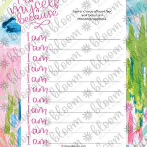 I Am... Positive Affirmations - Printable PDF - 8.5" X 11" Instant ...