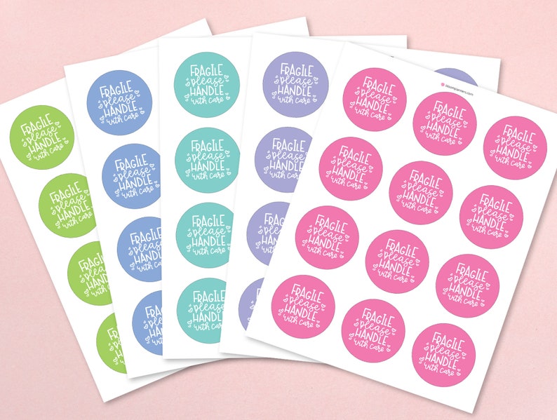 10 Digital Printable Fragile 2" Avery Compatible Round Sticker Labels ...