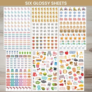 Planner Sticker Sheets, Meal Planning - Etsy