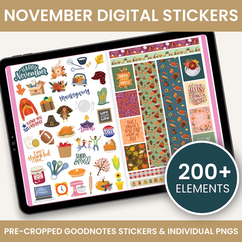 November Stickers - Etsy
