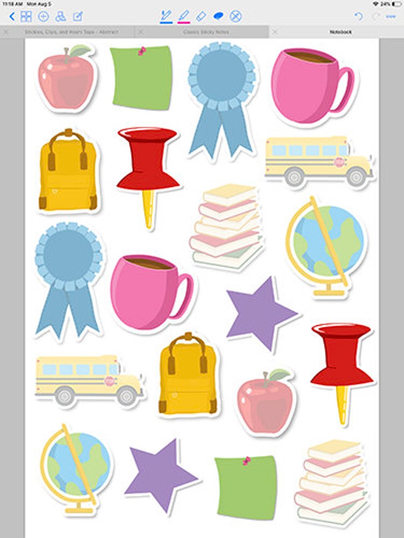 TEACHER Sticky Notes for Digital Planning for Goodnotes Ipad | Etsy