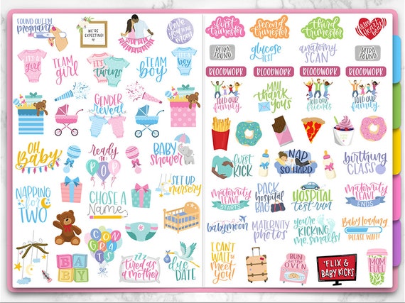 Pregnancy Digital Planner Stickers Pregnancy Fruit Planner Stickers ...