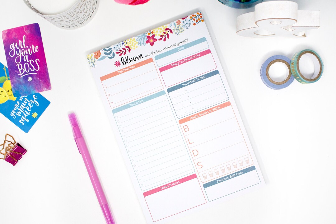 Planning Pad, 6" X 9", Daily Planning System, Floral Dots - Etsy