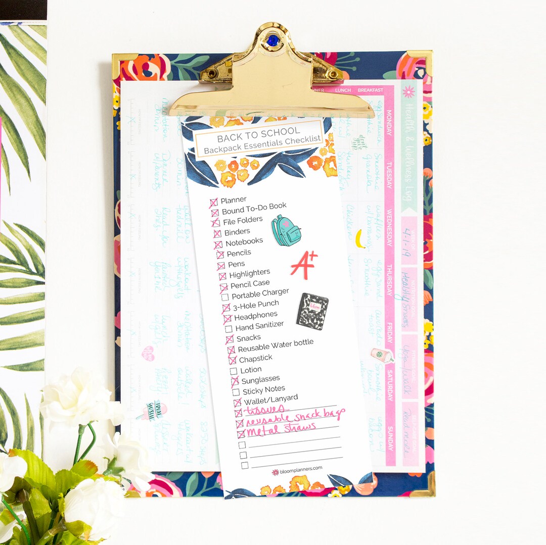 Back To School Checklist Printable Pdf 8 5 X 11 Instant Download