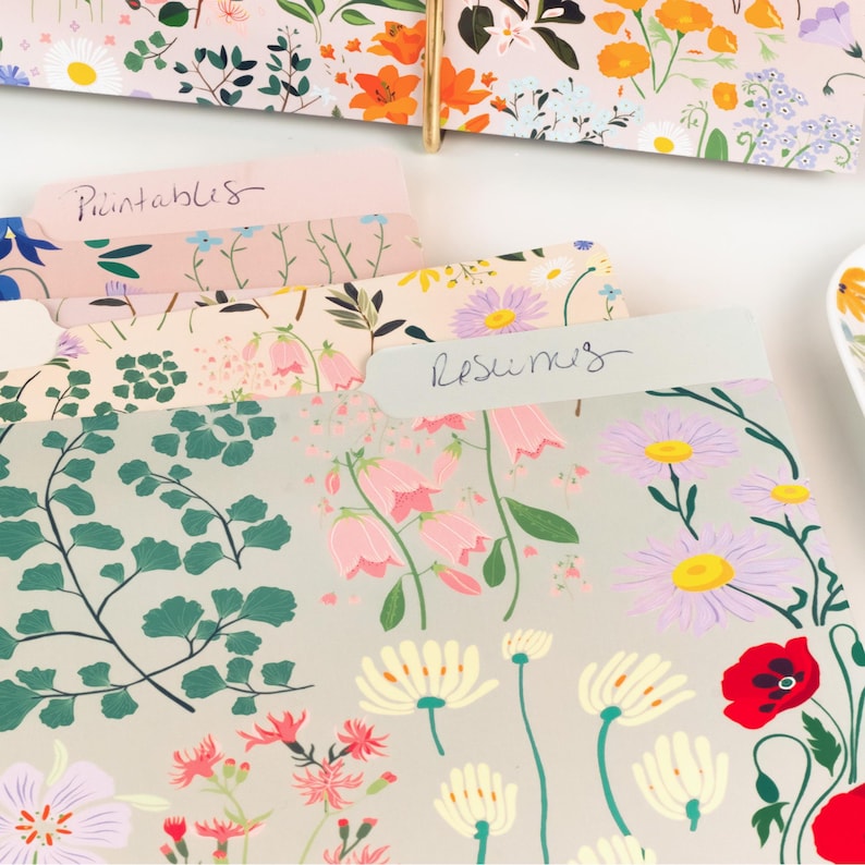 Garden Party File Folders | 12-pack Floral Letter-size File Folders for ...