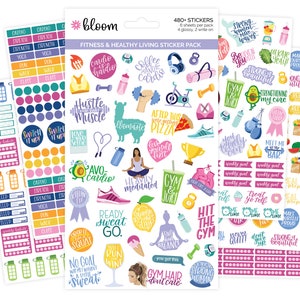 Sticker Sheets, Fitness & Healthy Living Stickers - Etsy