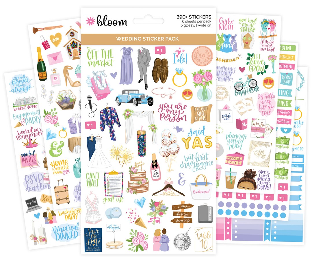 Sticker Sheets, Wedding Planning Stickers V2 - Etsy